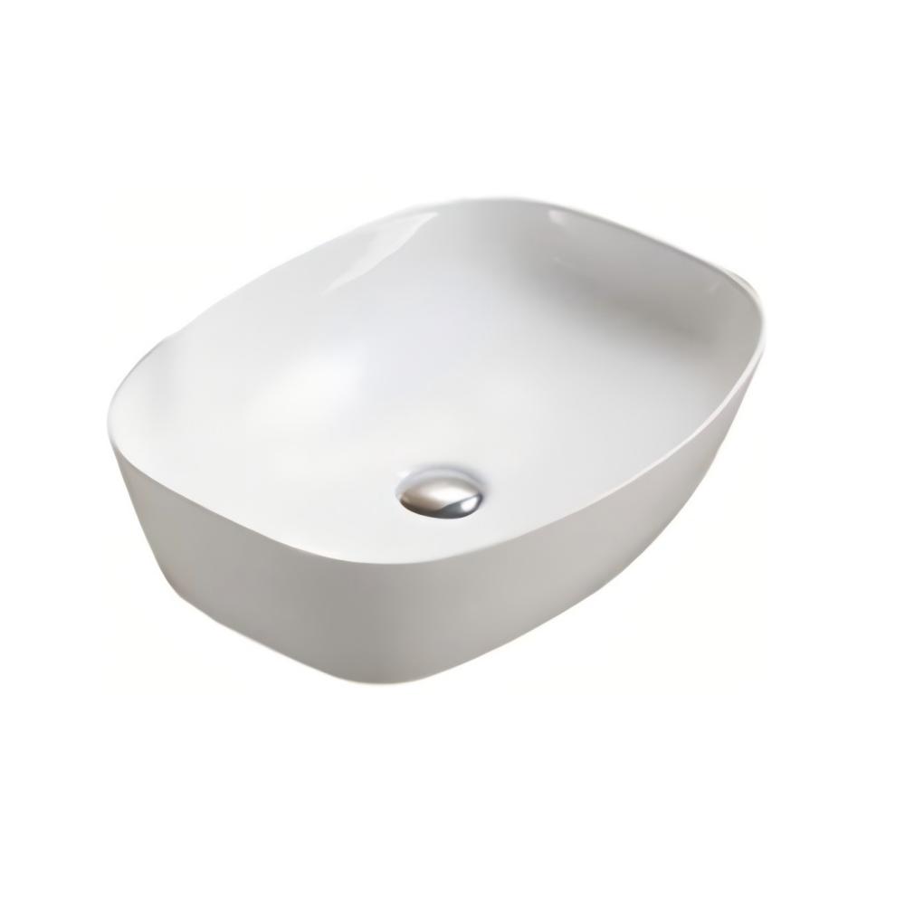 505*385*135mm Poseidon Ultra Slim PA50385 Gloss White Ceramic Rectangle Above Counter Basin | HD ...