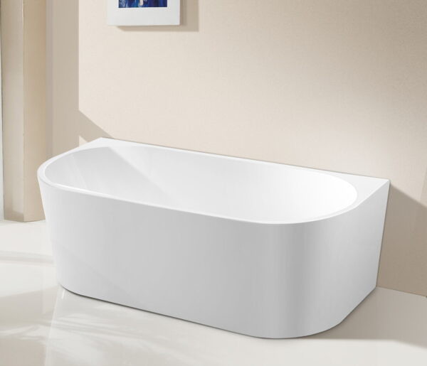 1500/1600*750/800*580mm ABS Dana Gloss White Oval Acrylic Back to Wall Freestanding Bathtub | HD ...